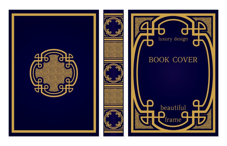 Sample design template for book cover and spine Vector Image
