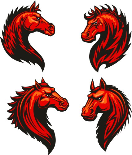Cartoon little fire horse Royalty Free Vector Image