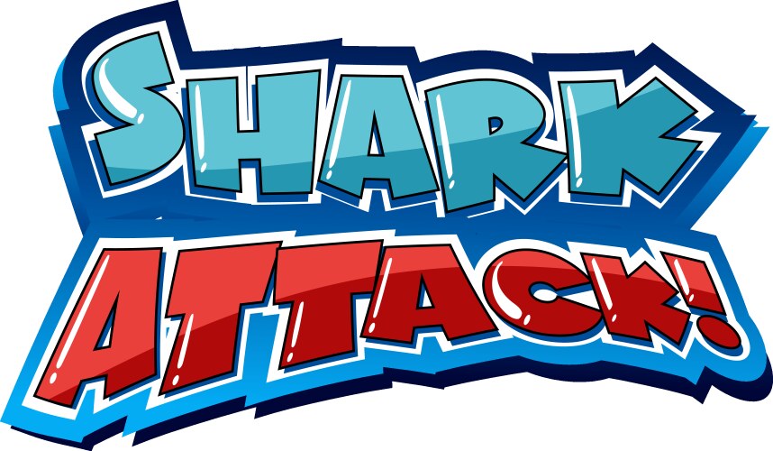 Font design for words shark attack Royalty Free Vector Image