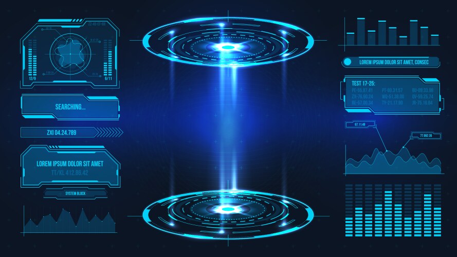 Futuristic interface with planet hologram Vector Image