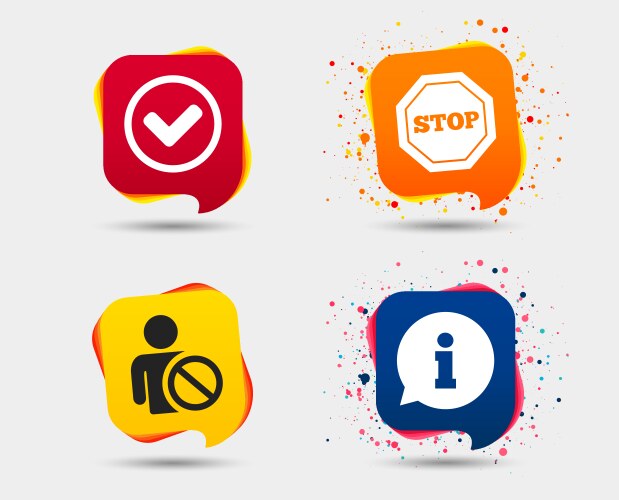 Information icons stop prohibition symbol Vector Image