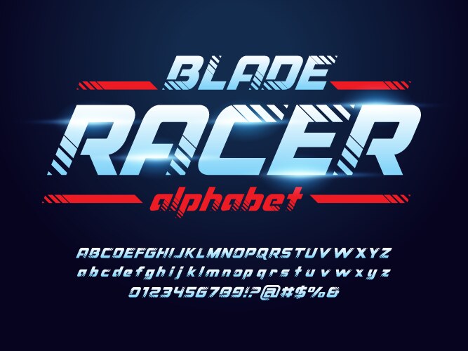 Racing font aggressive and stylish lettering Vector Image