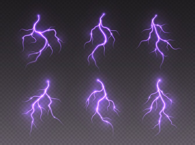 Lightning strikes and thundercloud impact place Vector Image