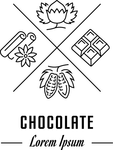 Chocolate badges logo design for sweets cacao Vector Image