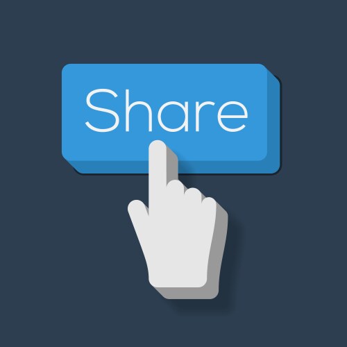 Man hand push button switch Royalty Free Vector Image