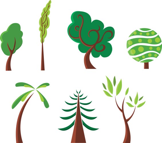 Funky trees Royalty Free Vector Image - VectorStock