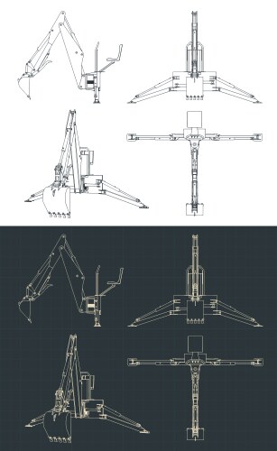 Heavy loader blueprints Royalty Free Vector Image