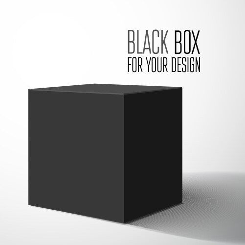 Realistic black blank package box opened Vector Image