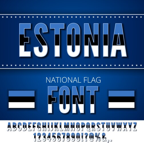 Waving flag style font Royalty Free Vector Image