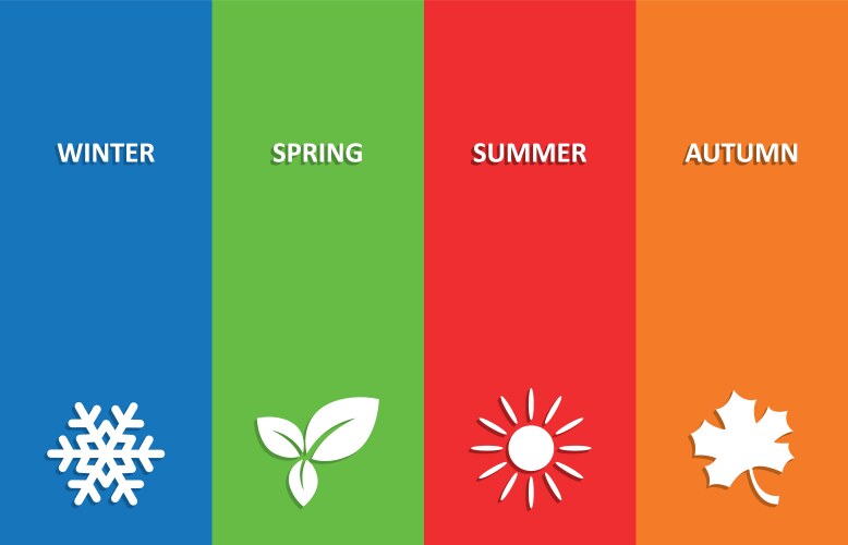 Four seasons banners with trees Royalty Free Vector Image