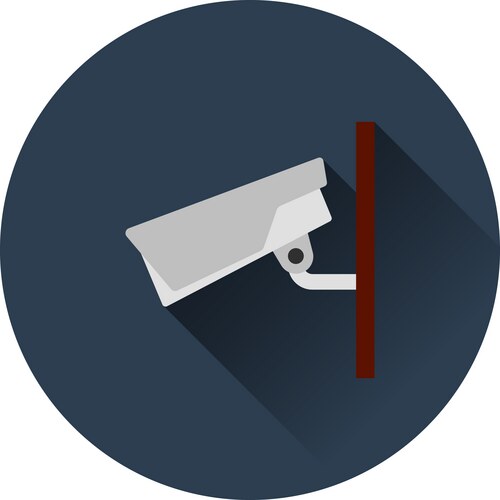Security indoor camera icon flat key Royalty Free Vector
