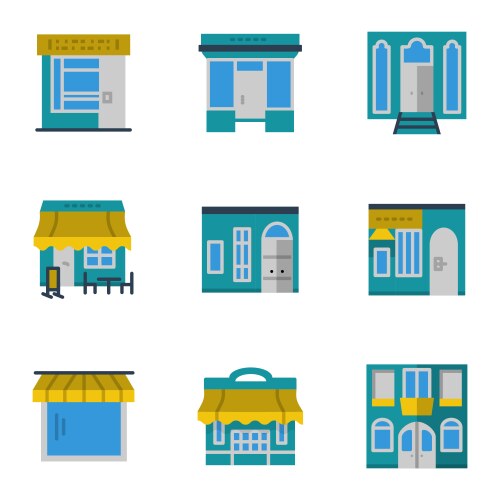 Detailed storefront for grocery and meat shop Vector Image