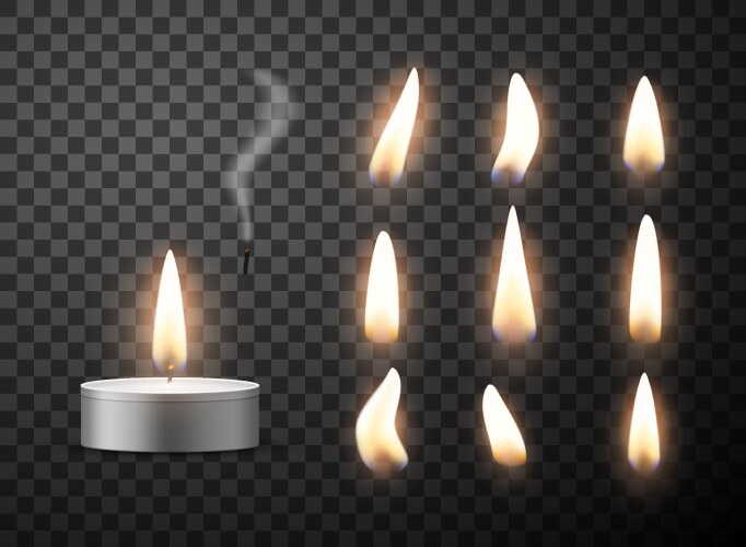 Candle animation frames Royalty Free Vector Image