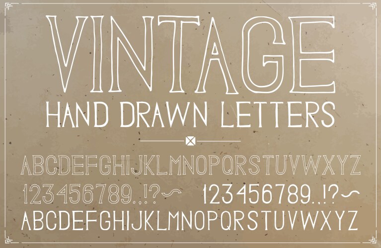 Vintage serif lettering font Royalty Free Vector Image