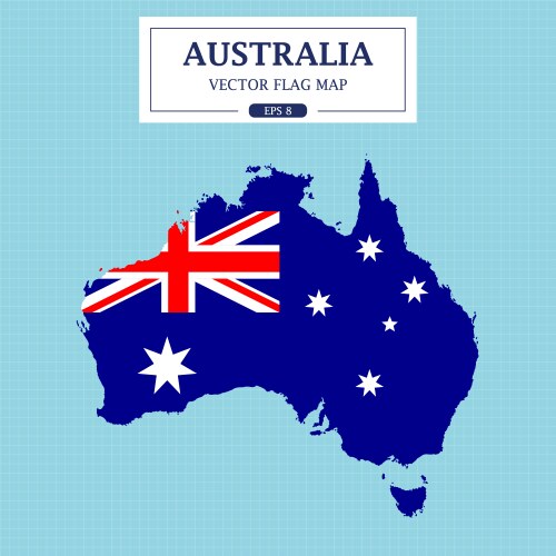 Australia flag and map Royalty Free Vector Image