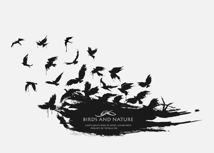 Birds flying from the tree Royalty Free Vector Image