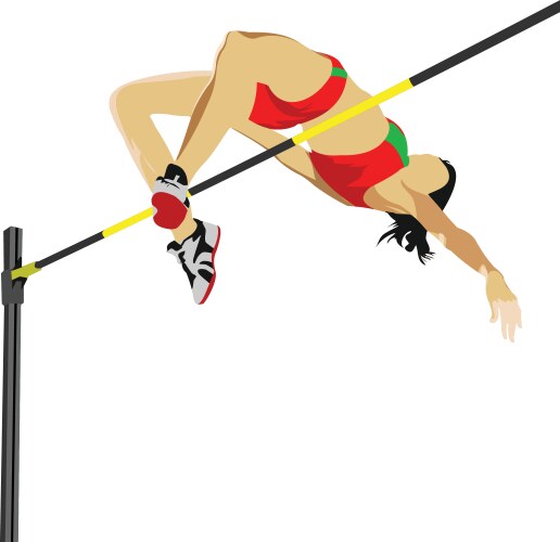 Trendy stylized movement high jump athlete Vector Image