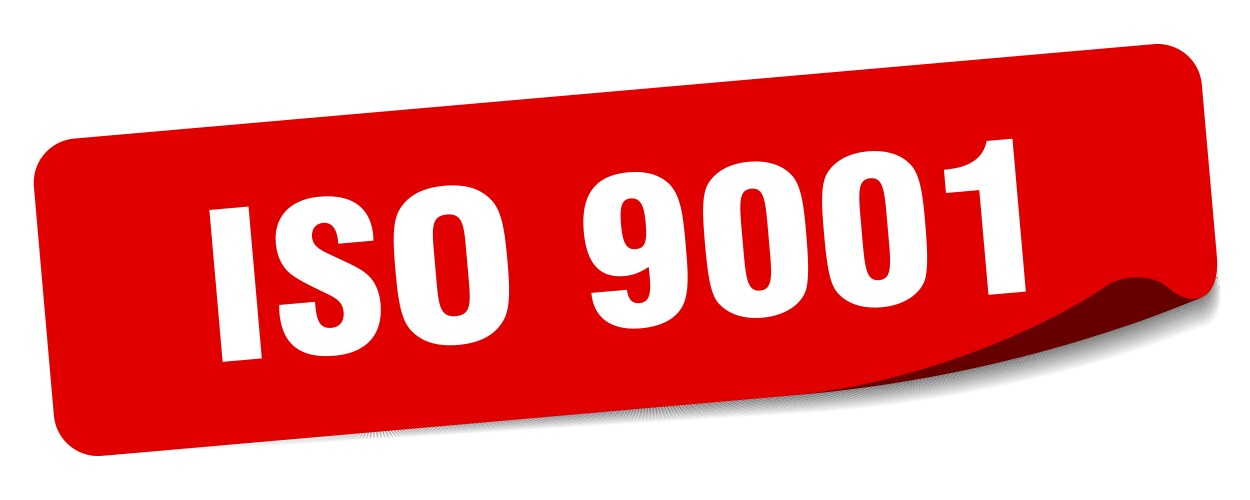 Iso 9001 sticker sign on transparent Royalty Free Vector