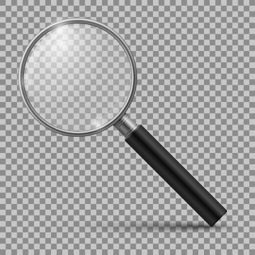 Magnifying glass on a transparent background Vector Image