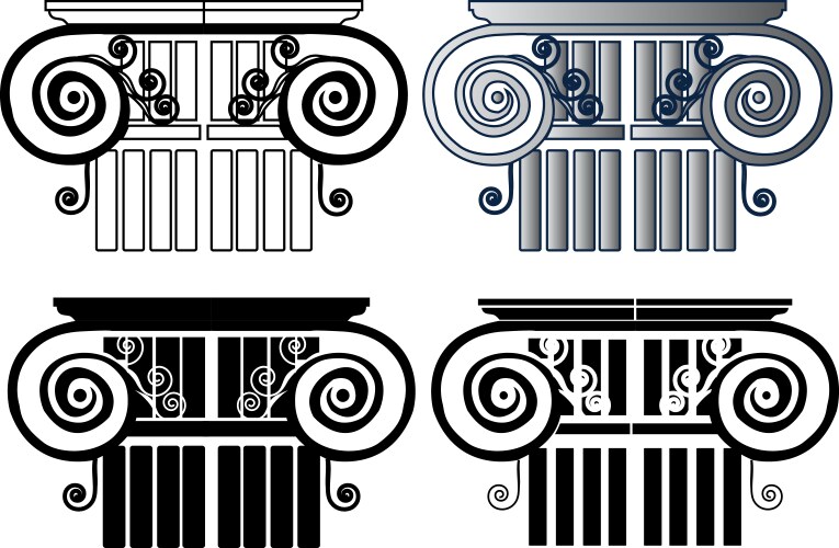 Columns set ancient greek classic pillar Vector Image