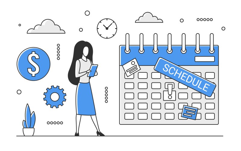 Business calendar planning Royalty Free Vector Image