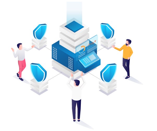 Control of security circulation in cloud server Vector Image