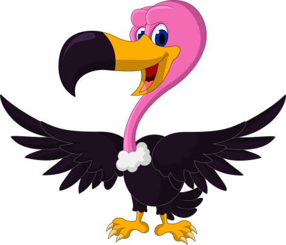 Cute vulture cartoon flying Royalty Free Vector Image