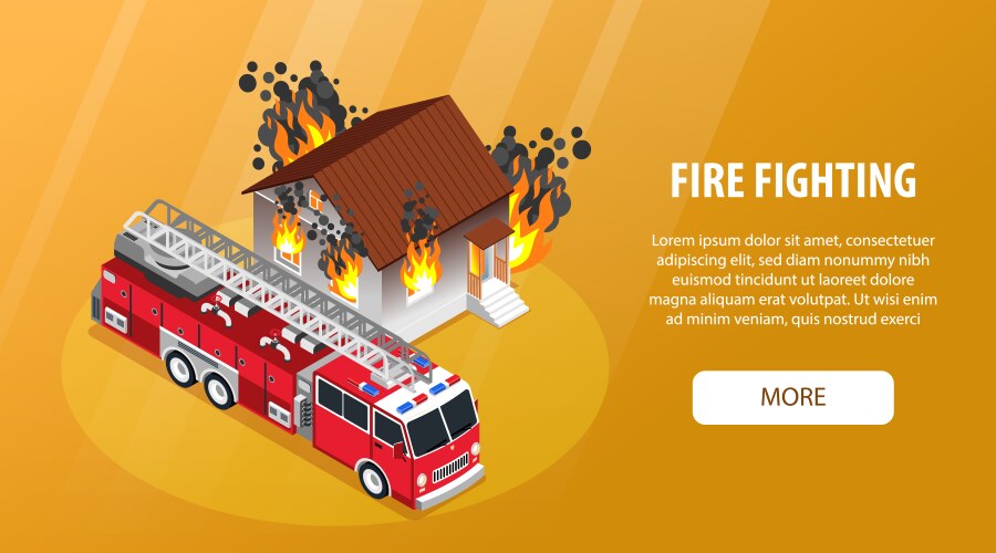 Firefighting isometric infographics layout Vector Image