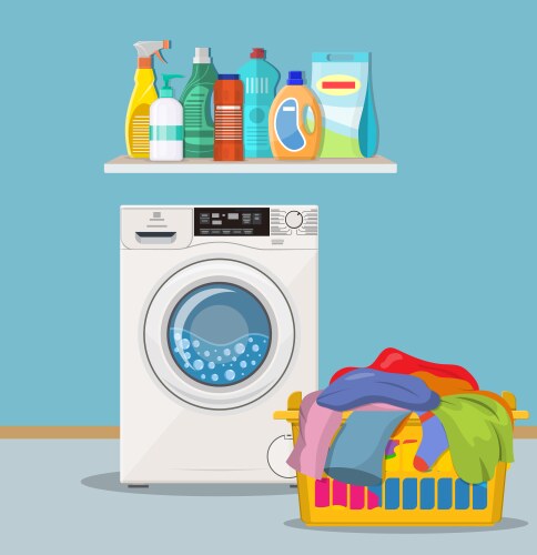 Clothes in washing machine Royalty Free Vector Image