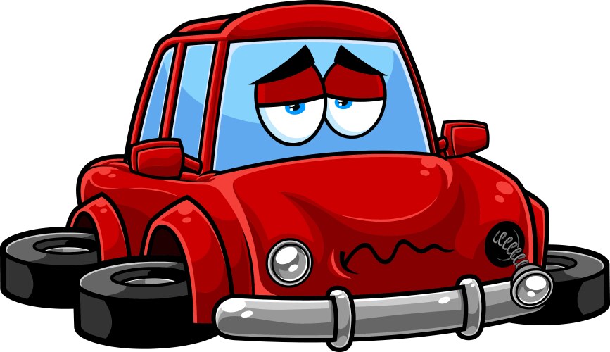 Cartoon red car on white background Royalty Free Vector