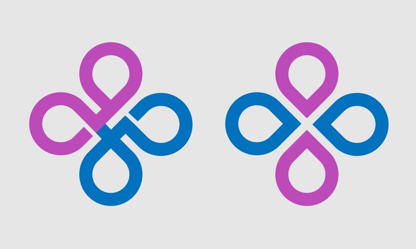 Set of 4 stages infographic shape - infinity style