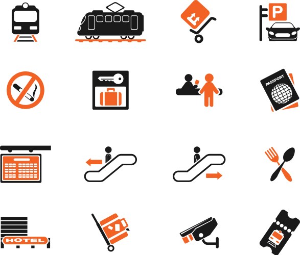 Train station symbols Royalty Free Vector Image