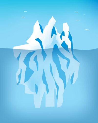Cartoon arctic iceberg with blue sea winter Vector Image