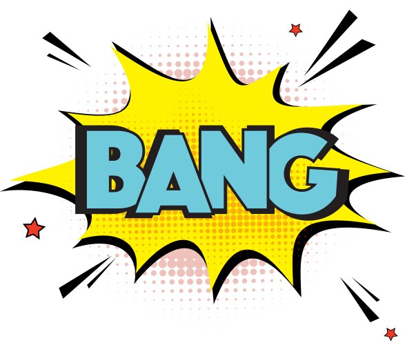 Bang sound blast explosion cartoon comic book Vector Image