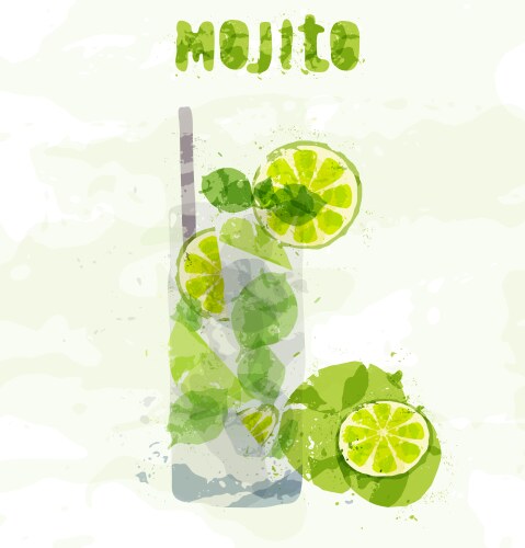 Mojito cocktail realistic Royalty Free Vector Image