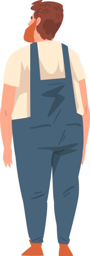 Man standing with backpack back view Royalty Free Vector