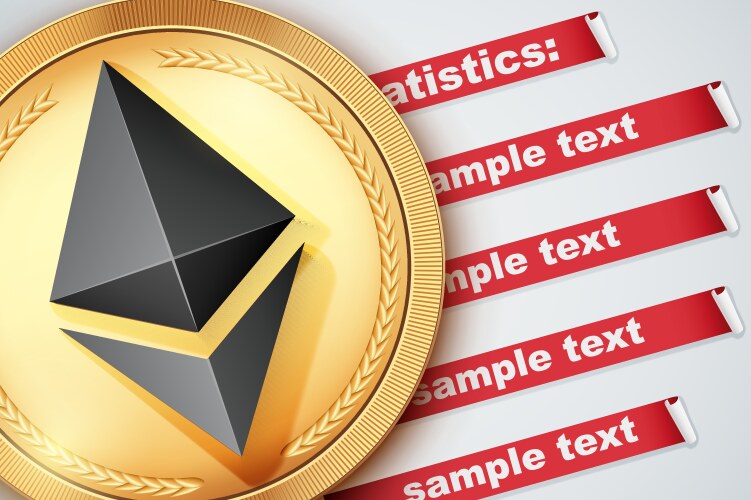 Simple infographics of falling ethereum exchange Vector Image