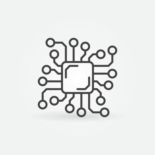 Integrated circuit chip icon graphic design Vector Image