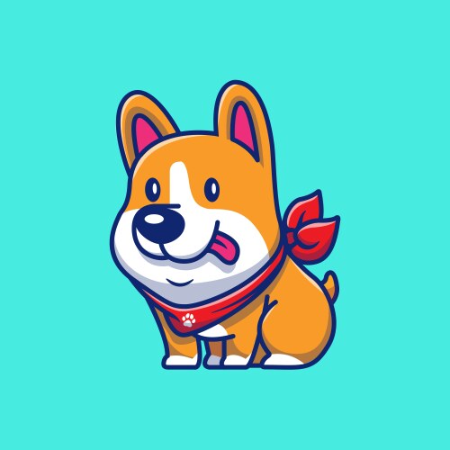 Cute corgi wink cartoon Royalty Free Vector Image