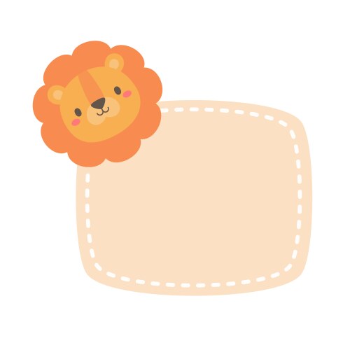 Cute wild animal cartoon text frame Royalty Free Vector