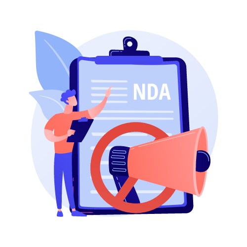 Signing non-disclosure agreement isolated cartoon Vector Image