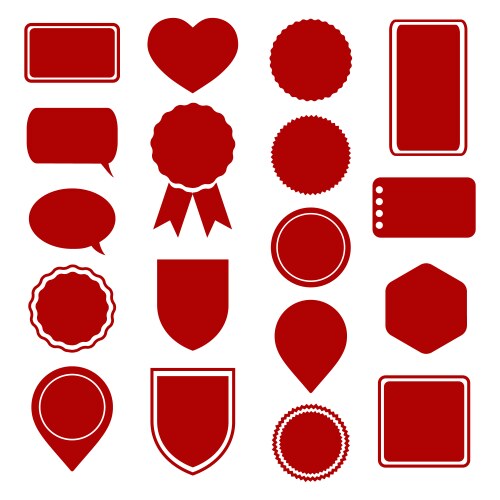 Red and gold labels template elements clipart Vector Image
