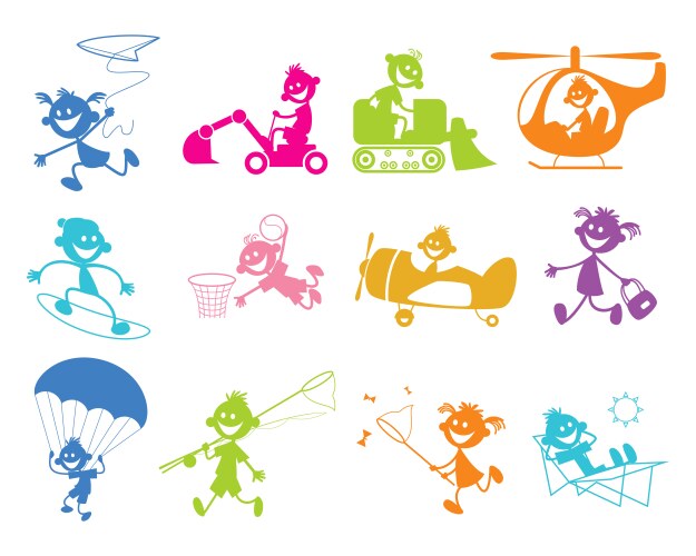 Playing cartoon children Royalty Free Vector Image