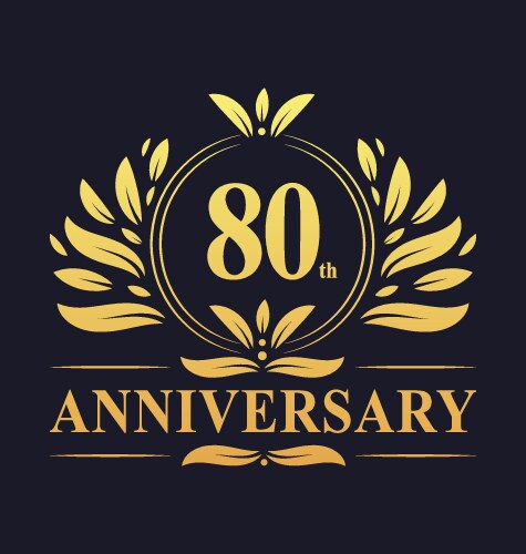 Luxury 80th birthday logo 80 years celebration Vector Image