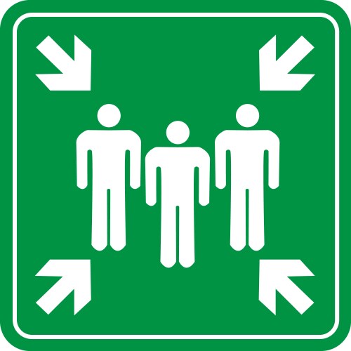 Emergency assembly point sign Vector Images & Graphics for Commercial ...