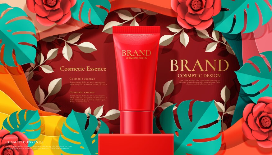 Gradient cosmetic tube ads Royalty Free Vector Image