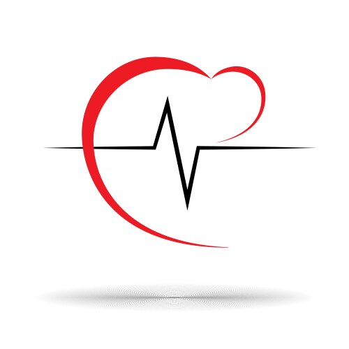 Ecg sinusoidal pulse lines frequency heartbeat Vector Image