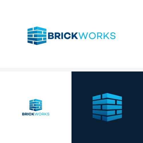 Colorful brick work logo building Royalty Free Vector Image