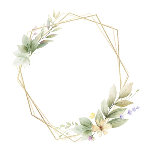 Watercolor delicate floral frame Royalty Free Vector Image