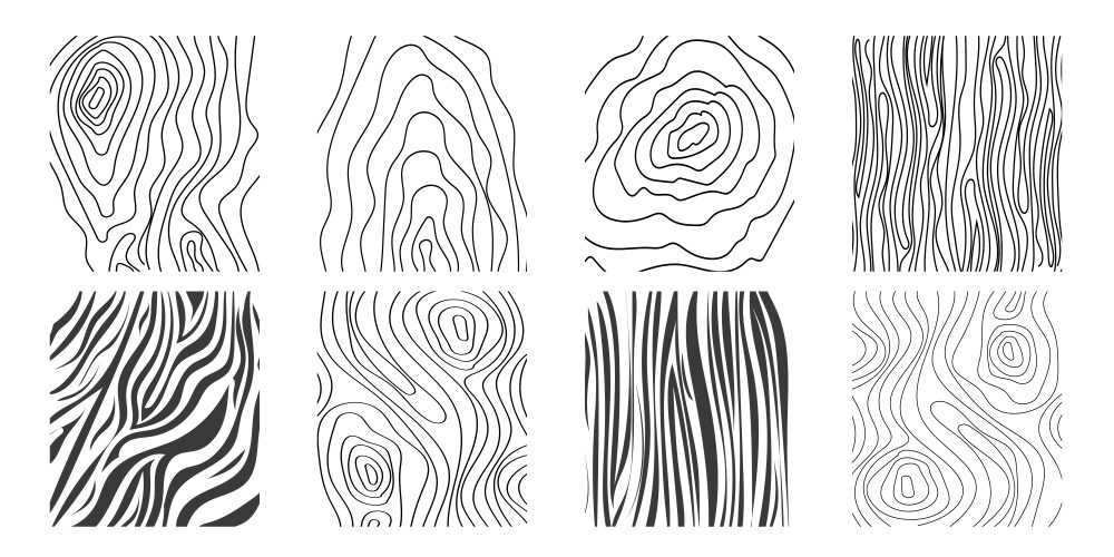 Wood texture material doodle hand drawn line tree Vector Image